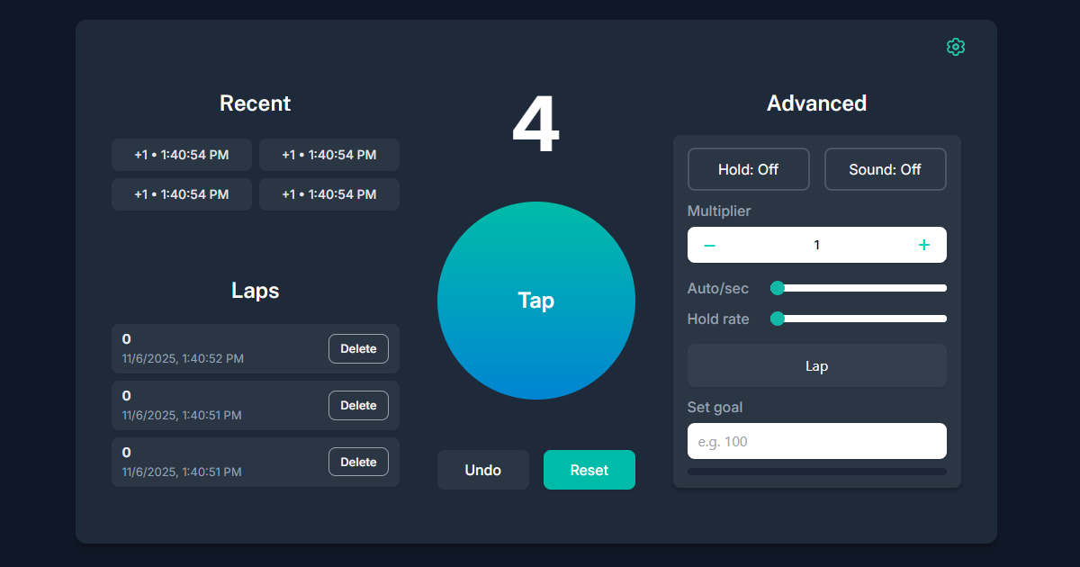 Tap Counter Online - Free Digital Tally & Clicker Tool